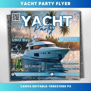 Yacht Party Flyer, Summer Party Flyer, Summer Beach Party Flyer, Dj ...