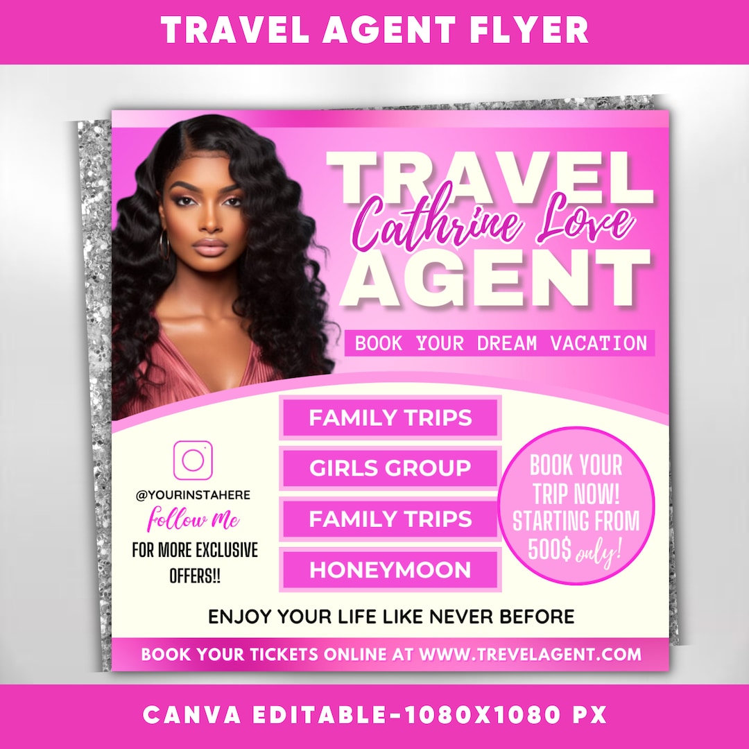 Travel Agent Flyer, DIY E-flyer Template, Travel Flyer, Vacation Flyer ...