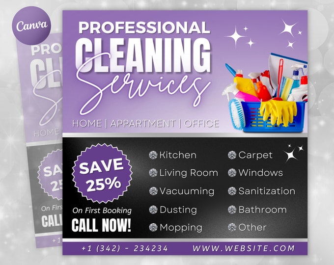 Cleaning Service Flyer, Airbnb Flyer, DIY Flyer Template Design ...
