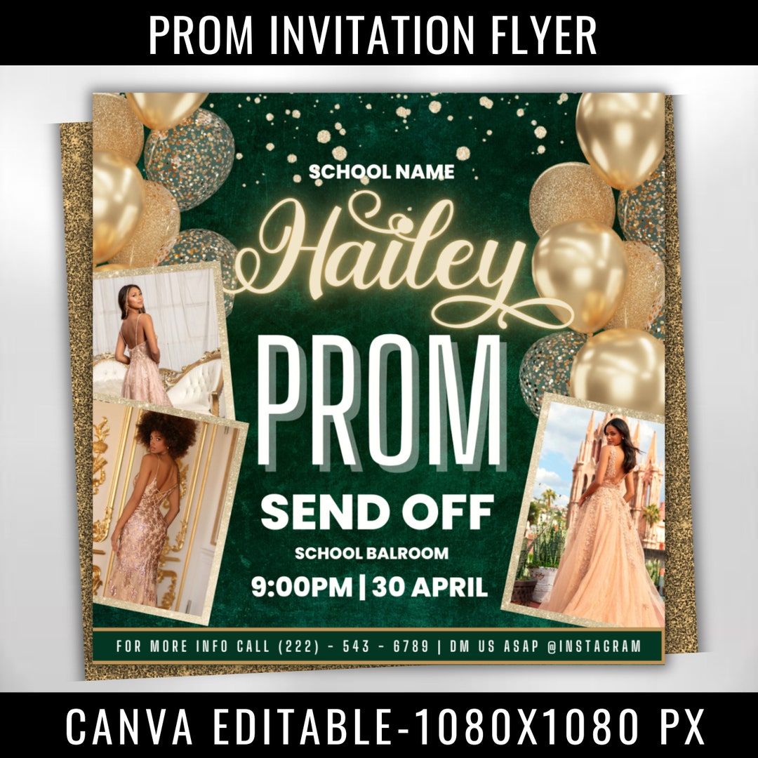 Prom Invitation Flyer, Prom Event Flyer, Prom Invitation, Prom Event ...