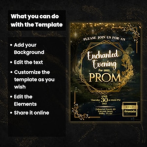 Prom Enchanted Forest Invitation, Enchanted Garden Theme Invitation ...