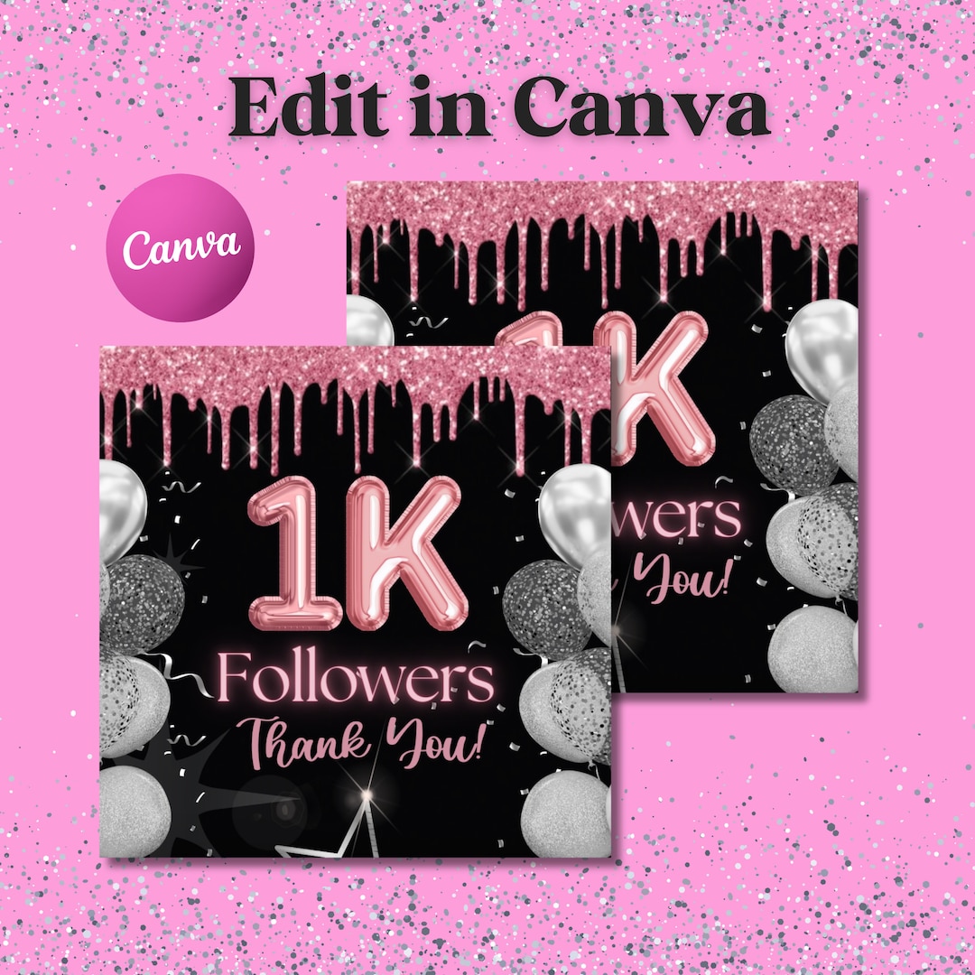 1K Followers Flyer, Follower Template, Social Media Follower Flyer, DIY ...