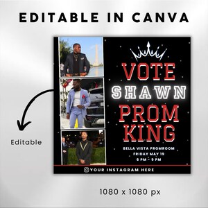 Vote for Prom King Flyer, Prom Send off Flyer, Prom Invitation Flyer ...