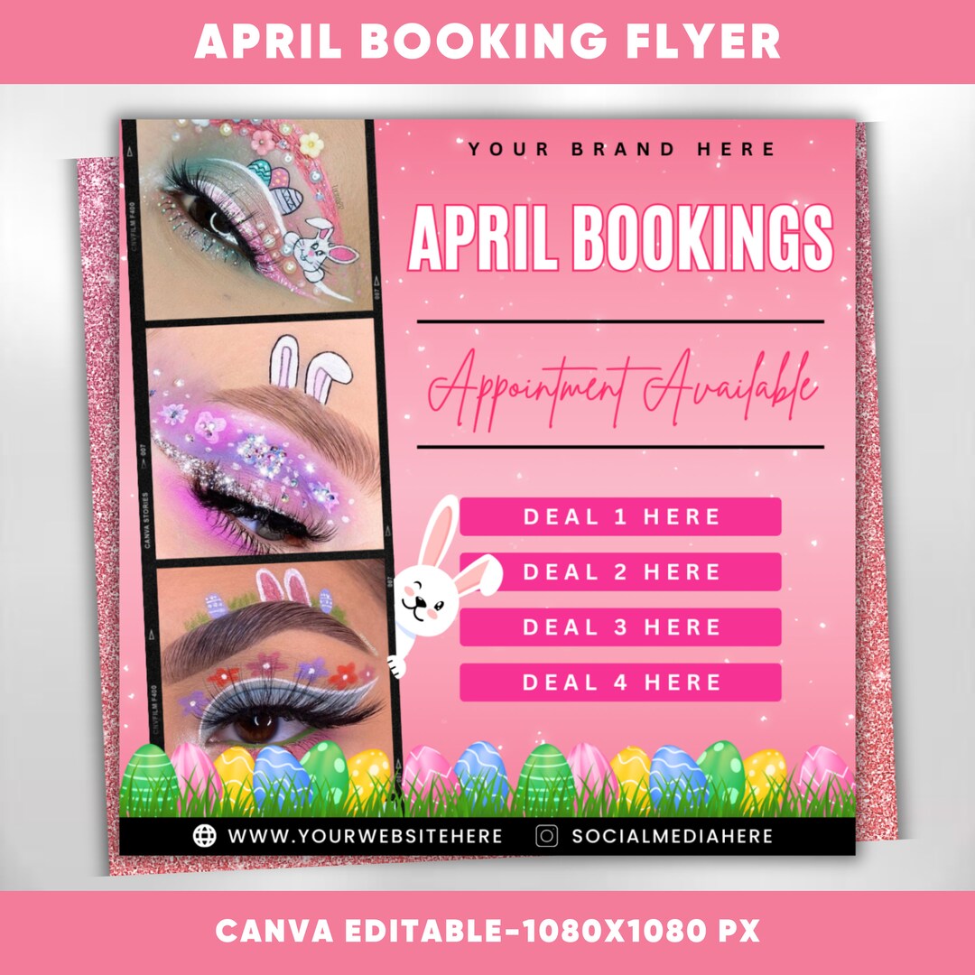 Happy Easter Sale Flyer, April Booking Flyer, Bookings Available ...