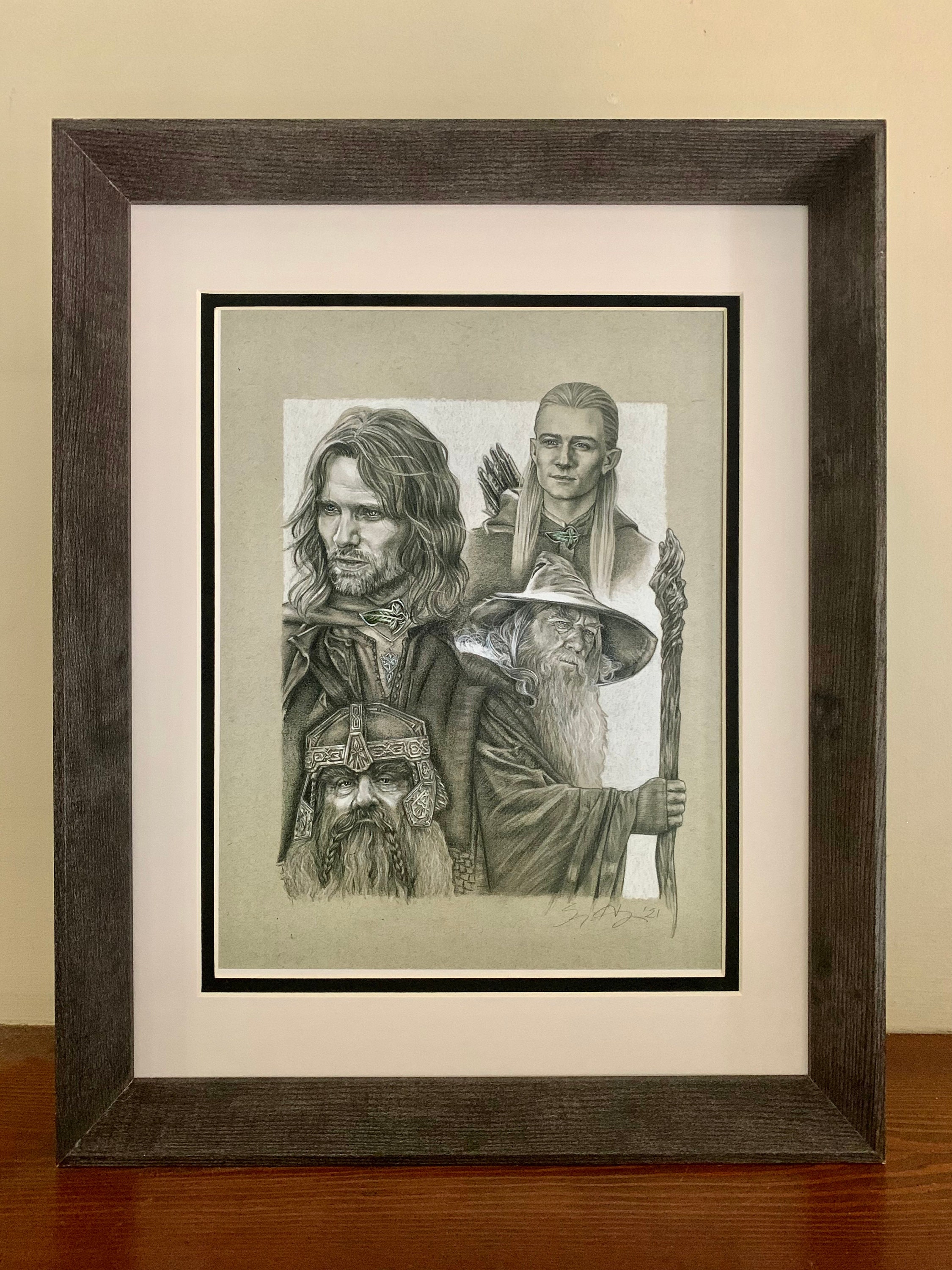 Lord of the Rings Drawing - "the Hunters and the Wizard" by Artist ...