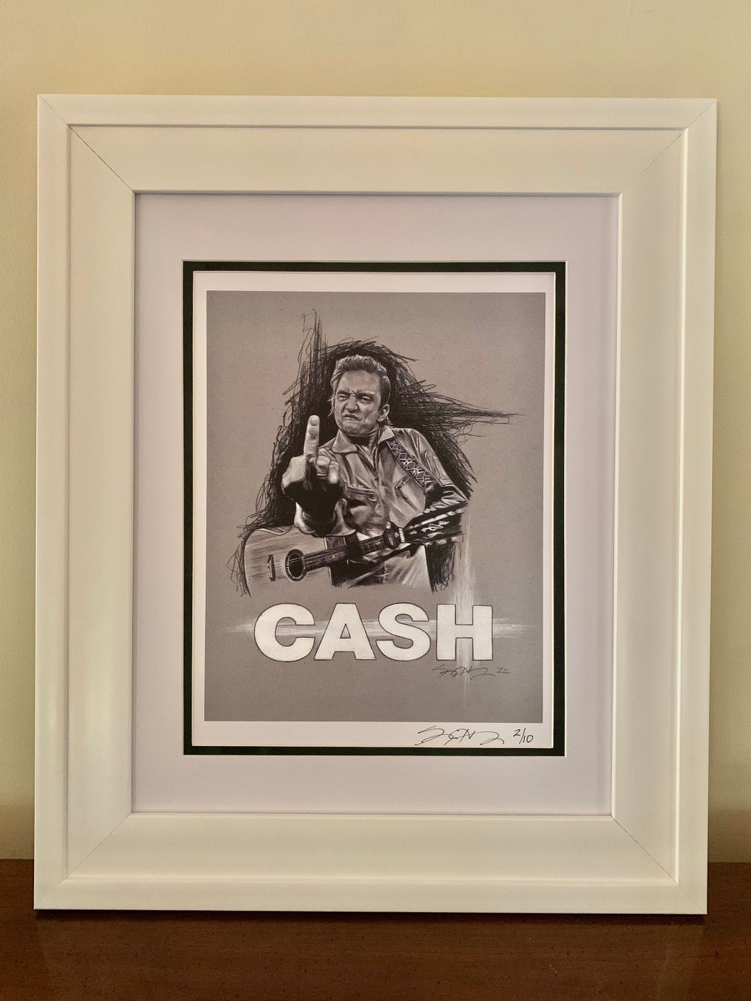 Johnny Cash Drawing by Artist Sonja Heisinger - SIGNED PRINT - Etsy