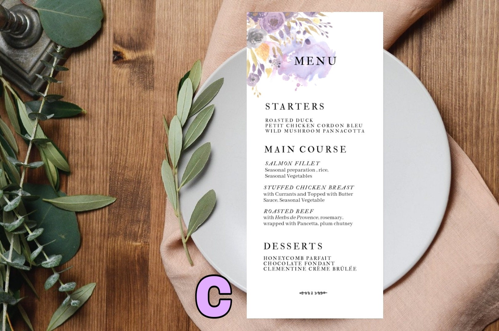 INSTANT DOWNLOAD Menu Template | Wedding and Engagement Menu Templates ...