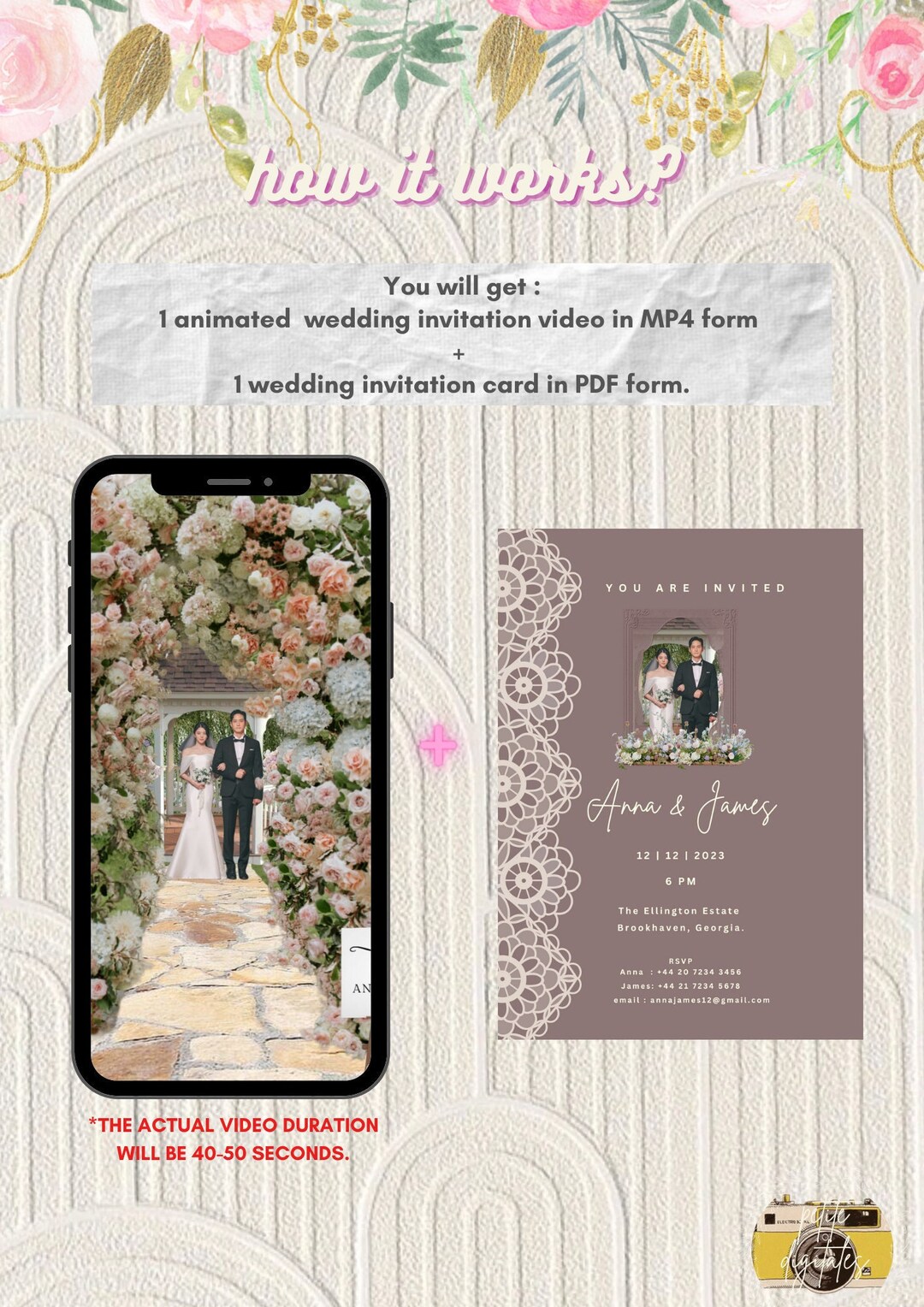 Wedding Video Invitation: Flower Theme Wedding, Garden Theme Wedding ...