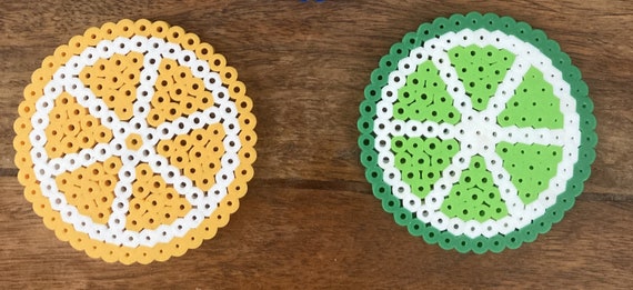 Citrus Explosion Coasters Perler Bead Fruit Coasters - Etsy