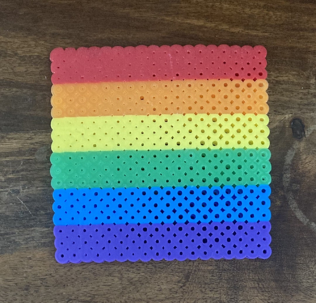Rainbow Pride Flag Coasters - Perler Bead Coasters - Etsy