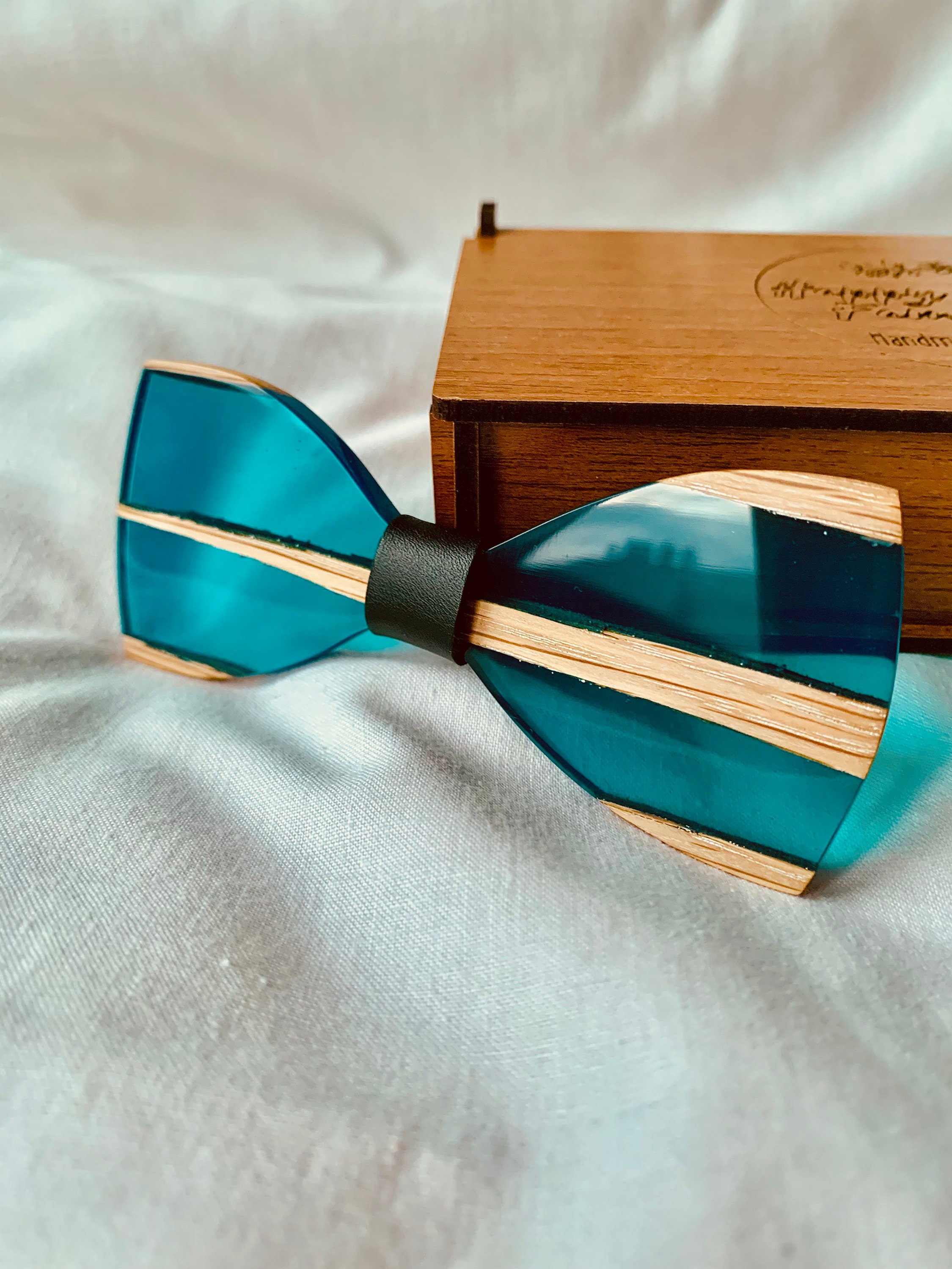 Wooden Bow Tie Turquoise Bow Tie Mens Bow Tie Wedding Bow - Etsy