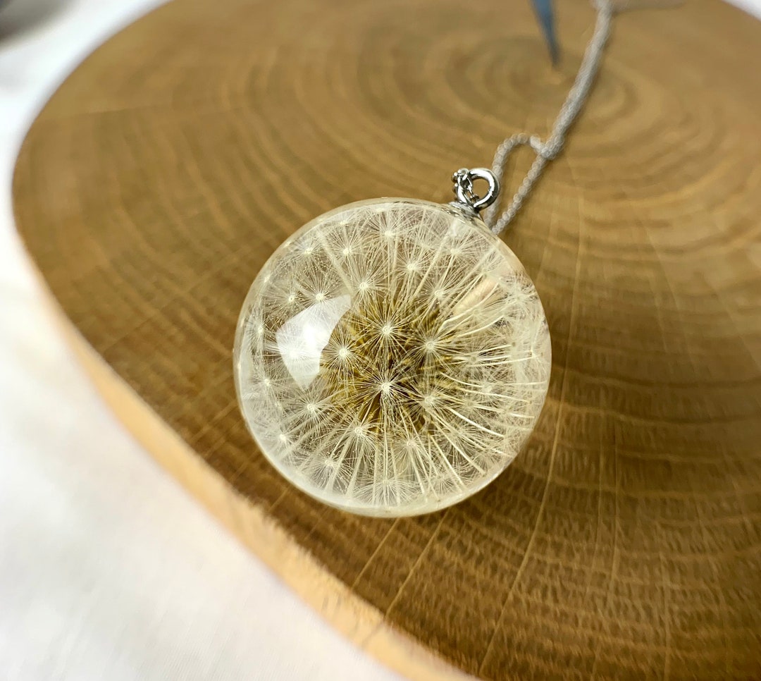Dandelion Necklace, Dandelion Jewelry, Dandelion Pendant, Dandelion in ...