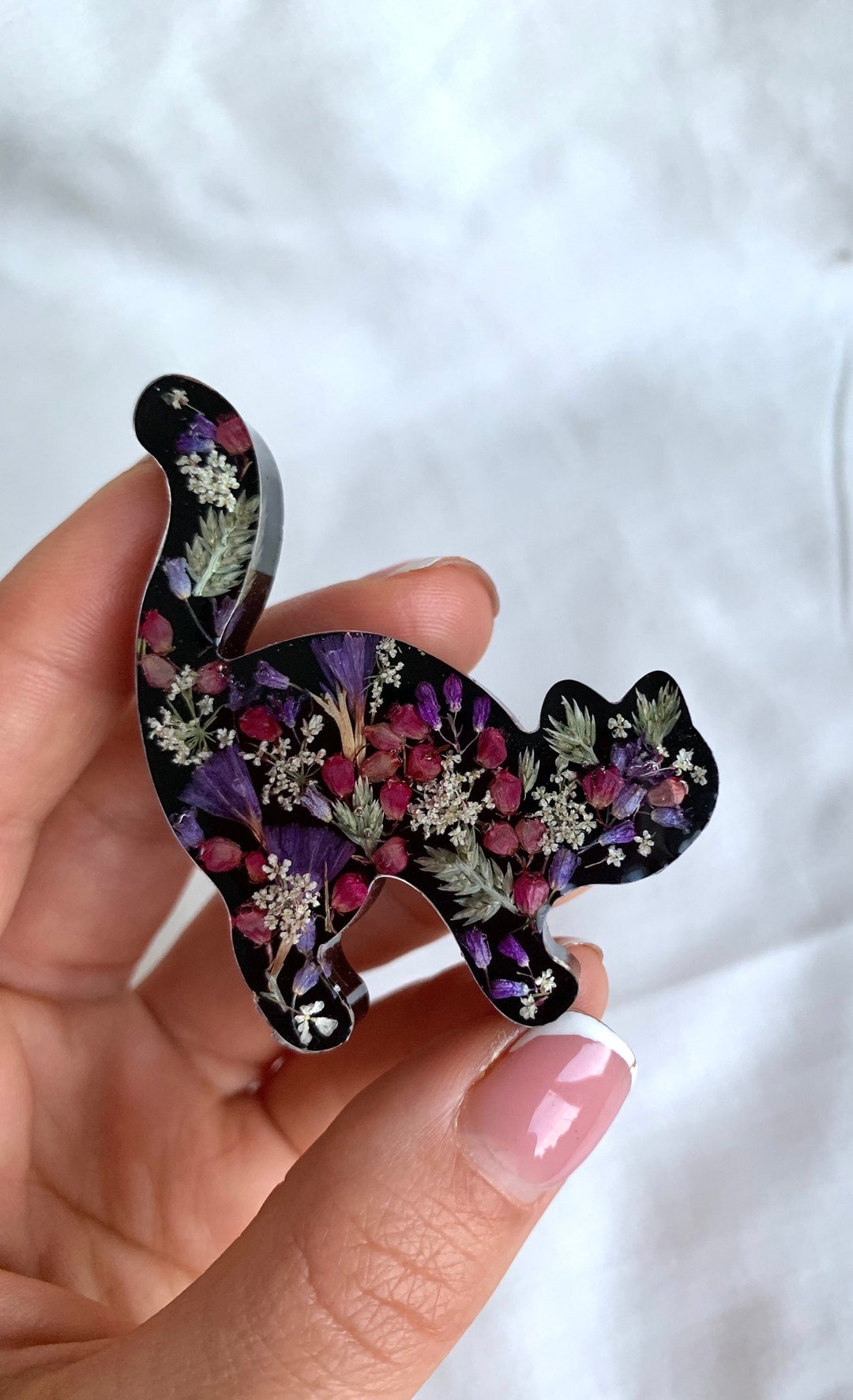 Real Flowers Brooch Dried Flowers Brooch Botanical Jewelry - Etsy