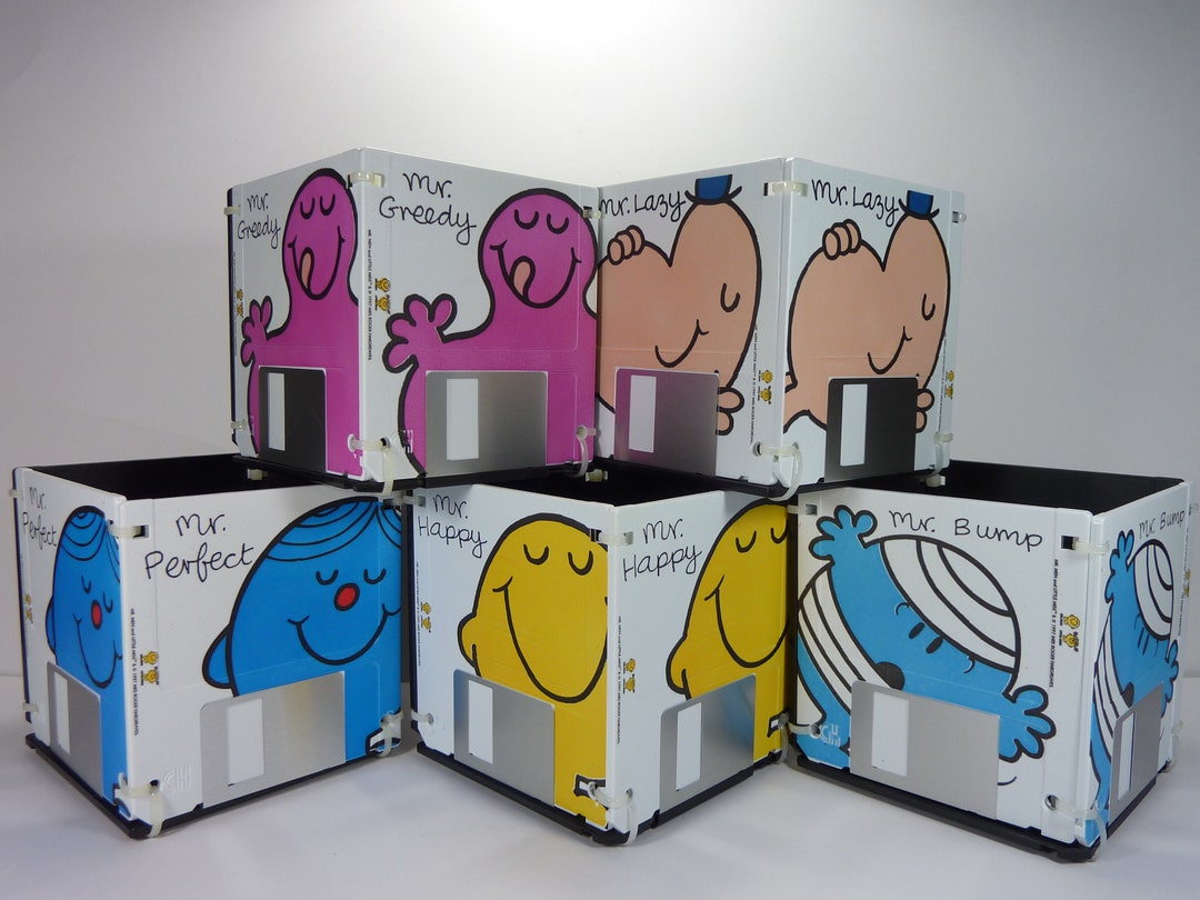 Mr. Men Upcycled Floppy Disk Desk Tidy - Handmade Retro Organizer - Etsy