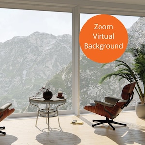 Mountains Office Zoom Background, Professional Virtual Background for ...