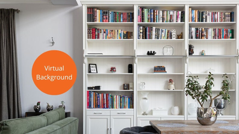 White Bookshelf Zoom Background, Digital Virtual Background for Zoom ... White Bookshelf Zoom Background, Digital Virtual Background for Zoom ...