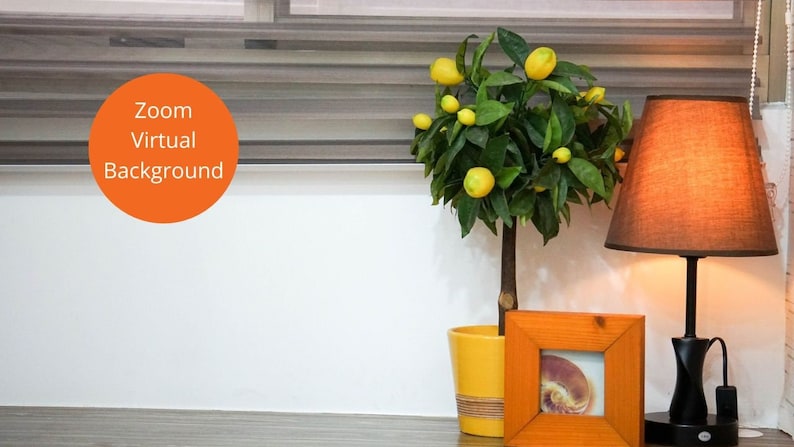 Minimalist Zoom Background With Lamp, Digital Virtual Background for ...