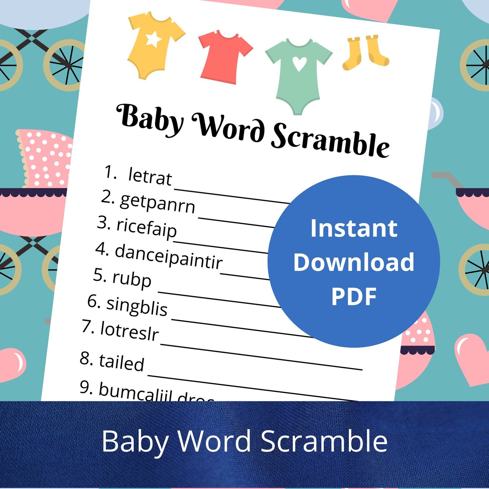 Baby Shower Games, Baby Word Scramble, Word Scramble Party Game ...