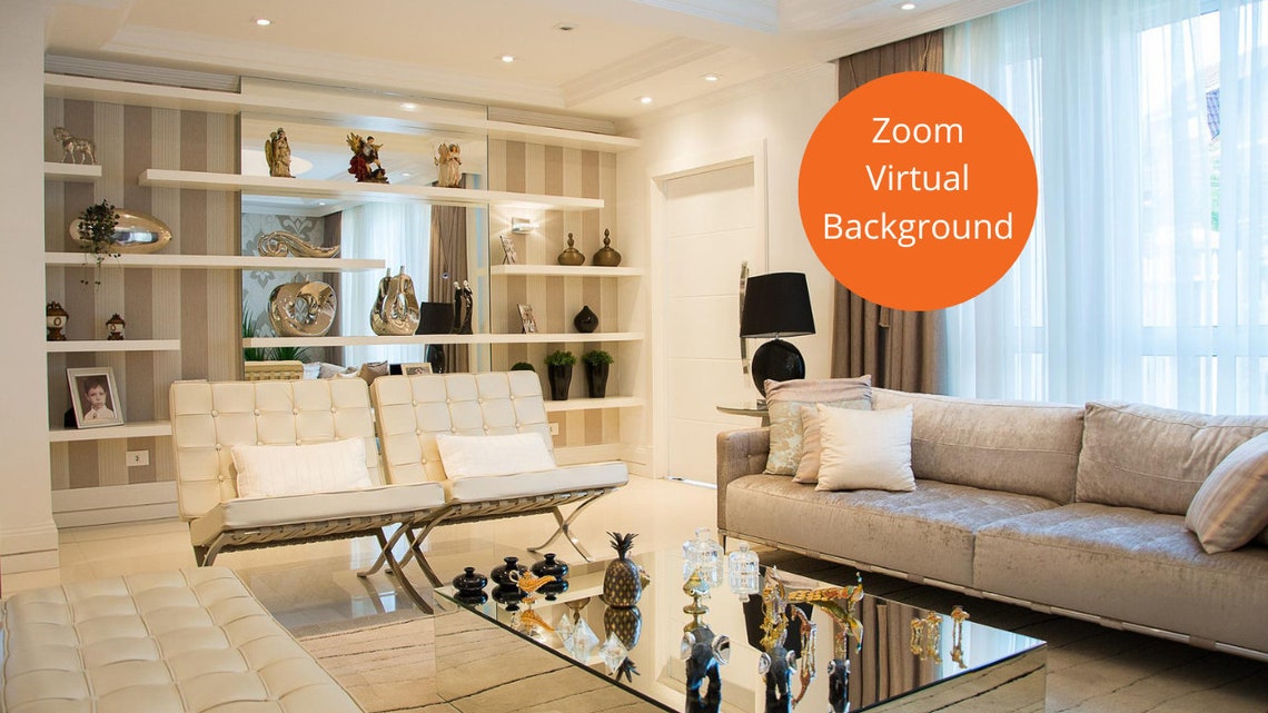 Living Room Zoom Background, Digital, Virtual Background for Zoom ...
