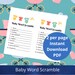 Baby Shower Games, Baby Word Scramble, Word Scramble Party Game ...