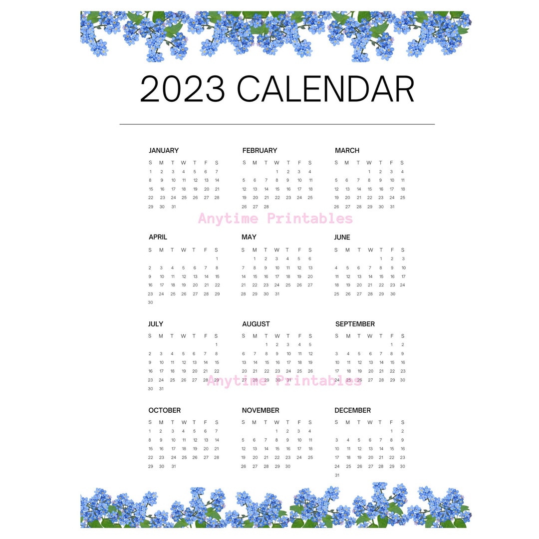 2023 Year at a Glance Desktop Calendar Yearly Calendar - Etsy