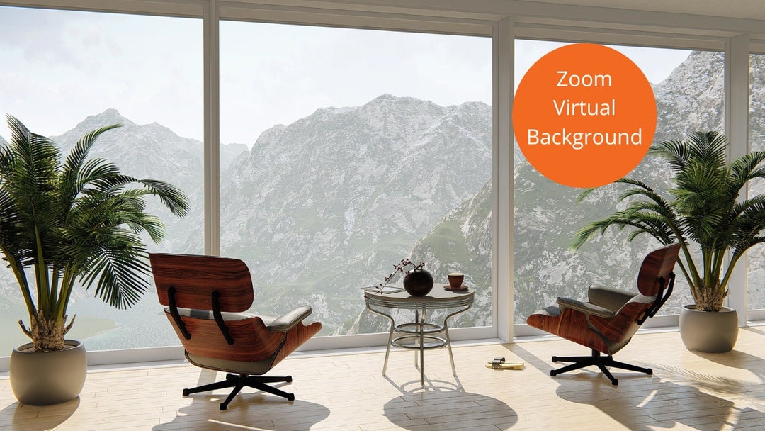 Mountains Office Zoom Background, Professional Virtual Background for ...