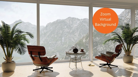 Mountains Office Zoom Background Professional Virtual - Etsy