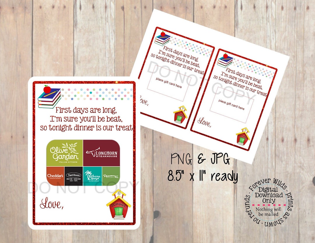 Teacher Gift Card Holder- Back to School Gift Tags- Gift Tags ...