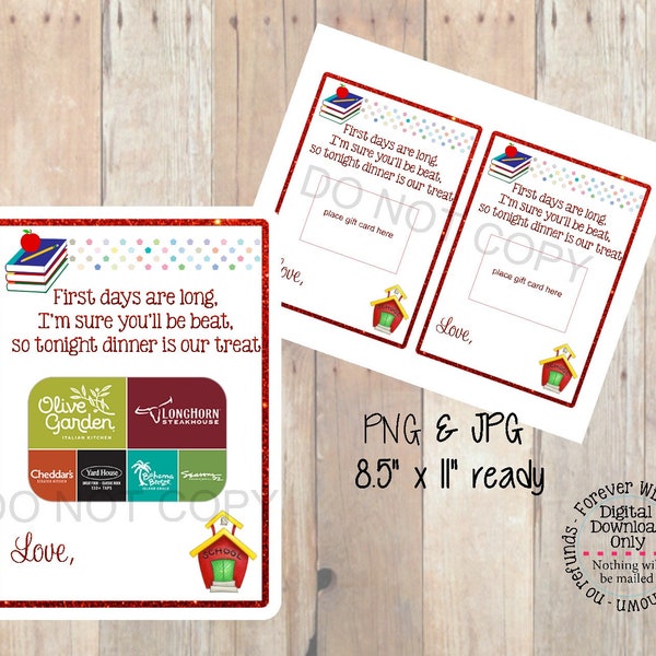 Dinner on Us Printable - Etsy