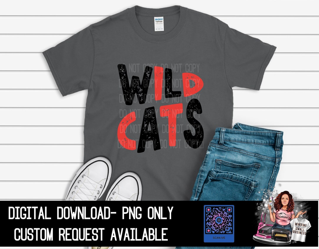 Wildcats Distressed PNG, Digital Design, Red and Black Wildcats Png ...