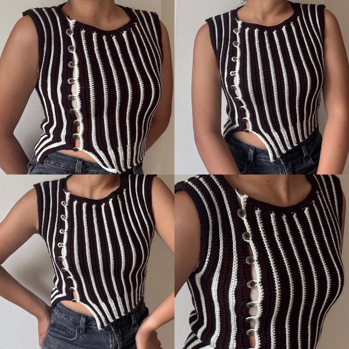 Logan Top Crochet Pattern | Striped Sleeveless Tank | PDF Pattern - Etsy
