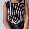 90s Clio Silk Blouse, Pink Purple Pinstripe Plaid Collared Tank Top ...