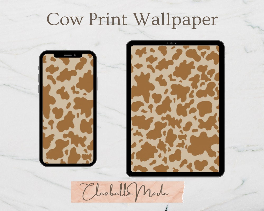 Cow Print Wallpaper for iPhone iPad Android trendy | Etsy