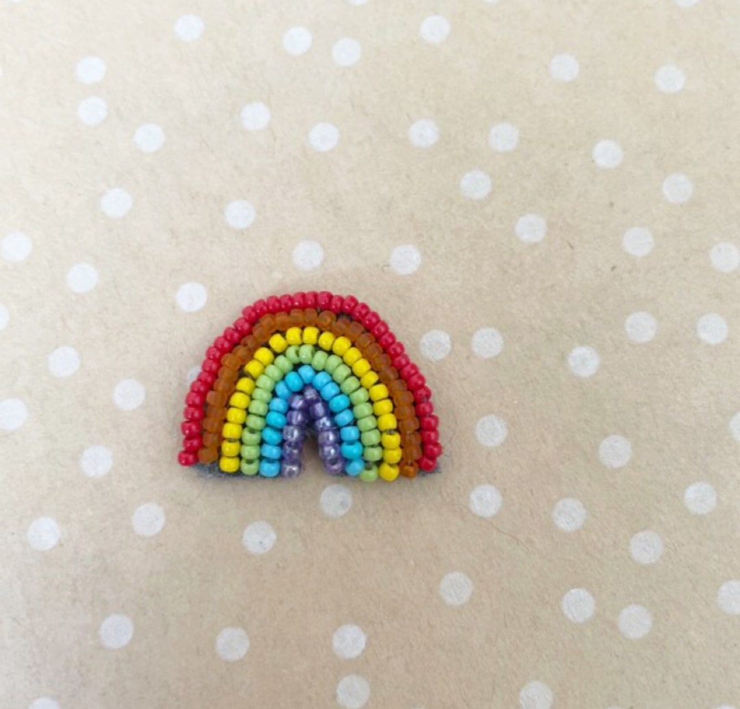 Beaded Rainbow Pride Pin - Etsy