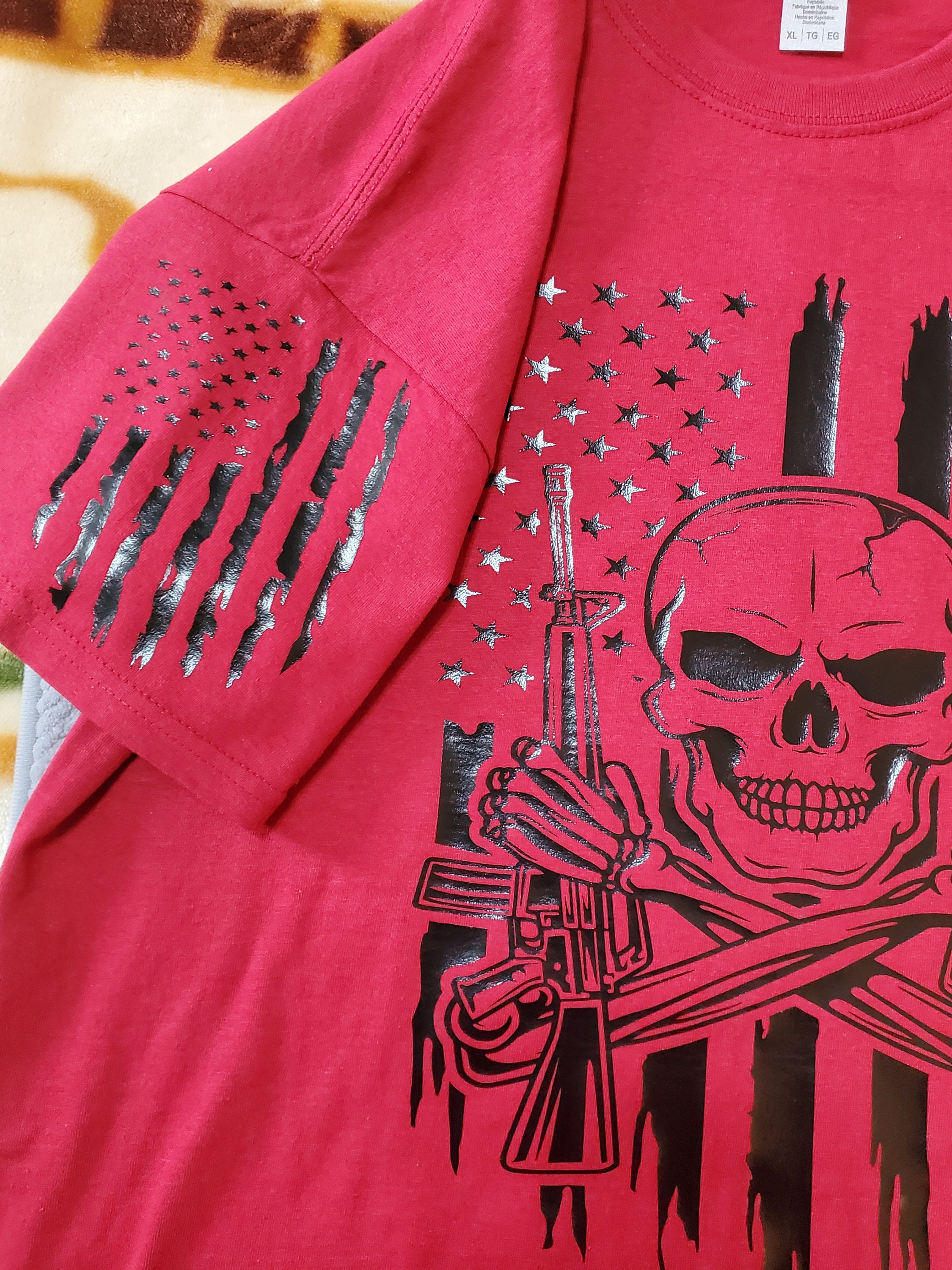 2 SVG Bundle, Skull Gun Flag Svg, Flag Svg, Gun Svg, Skull Svg, Gun ...