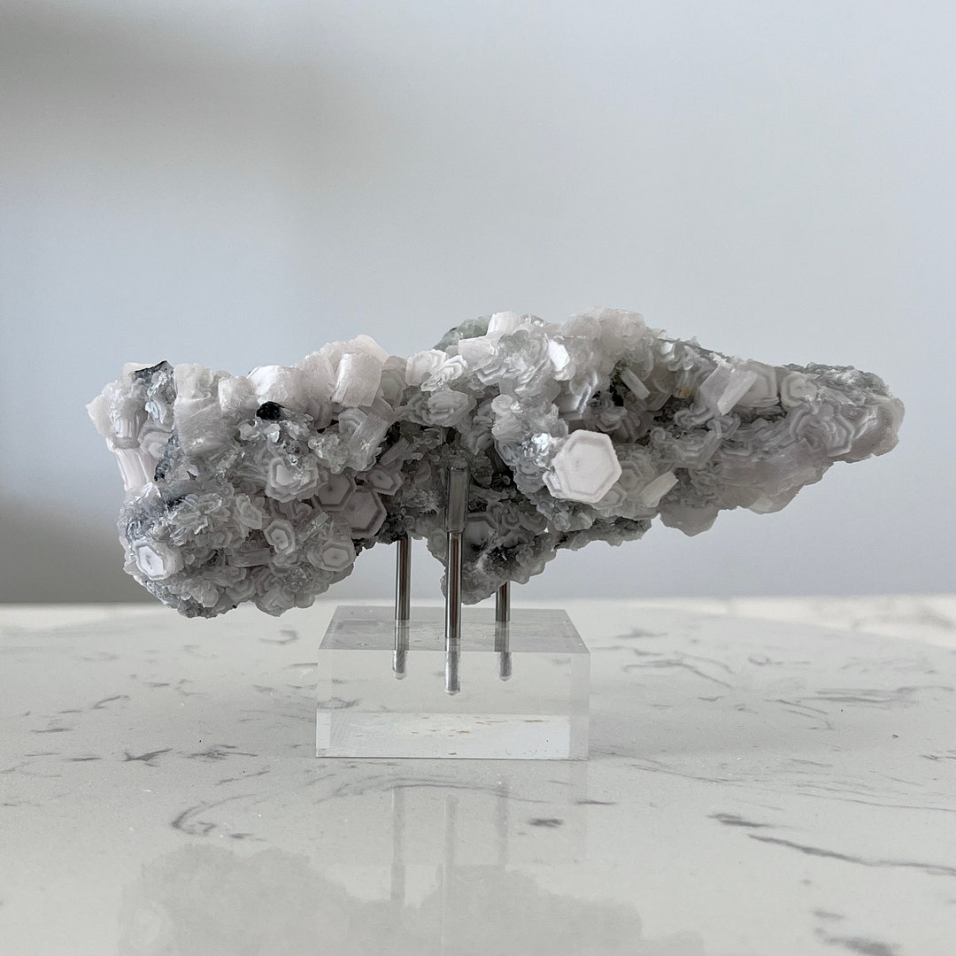 Light Pink Coin Calcite Fluorite Hematite Specimen UV Fluorescent ...