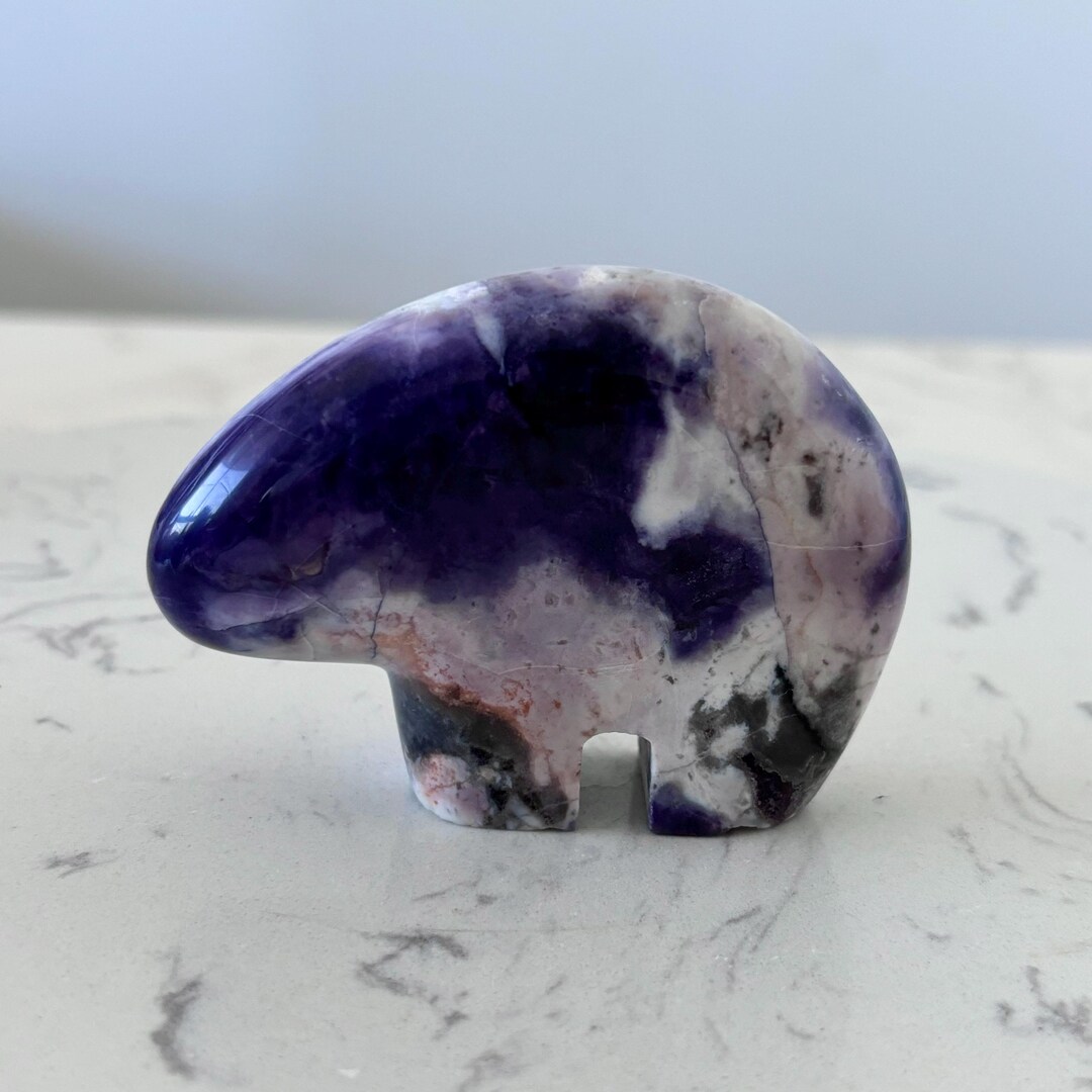 Tiffany Stone Zuni Animal Bear Opalized Fluorite Utah - Etsy