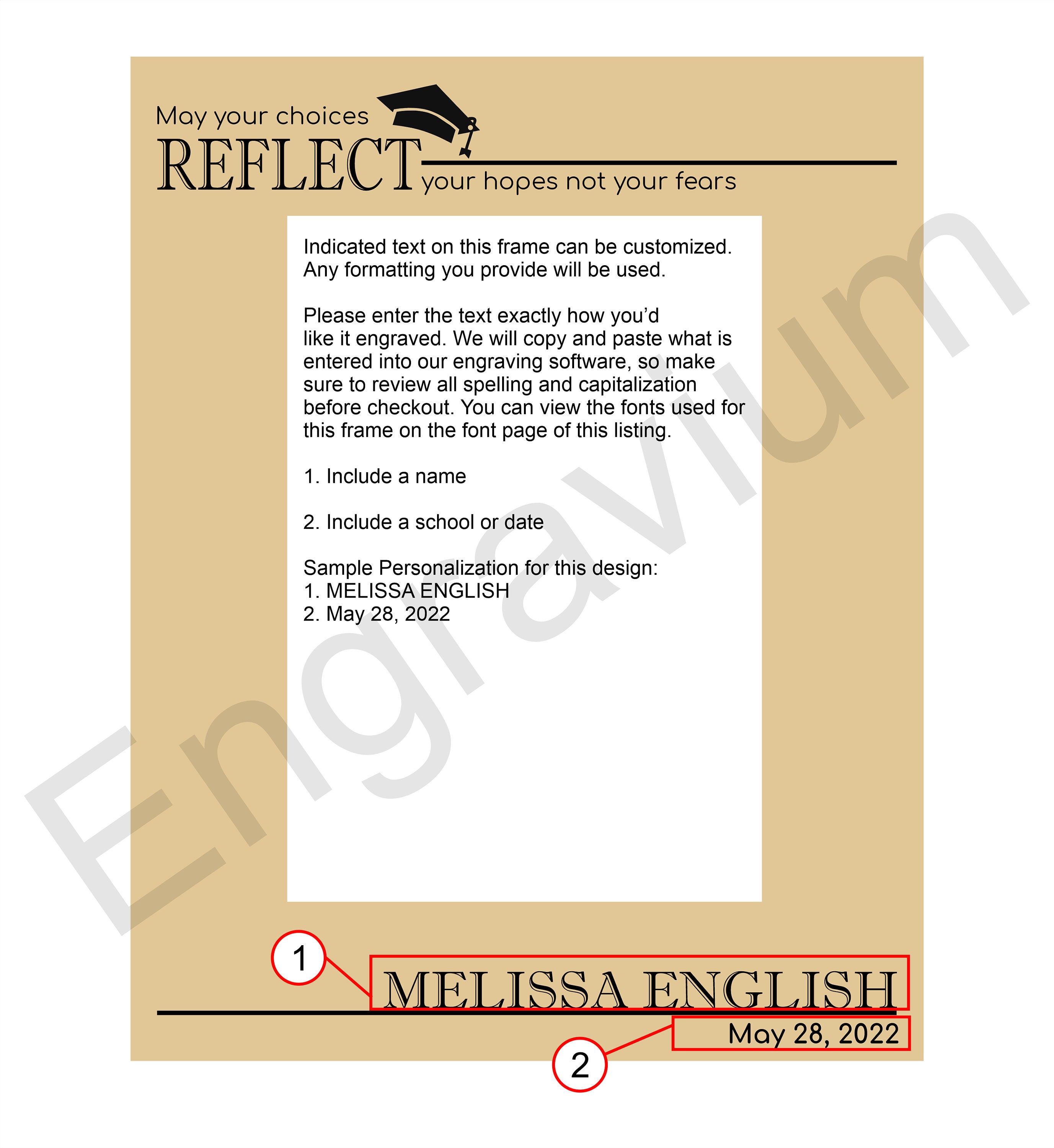 Personalized Graduation Quote Photo Frame Graduation Gift | Etsy