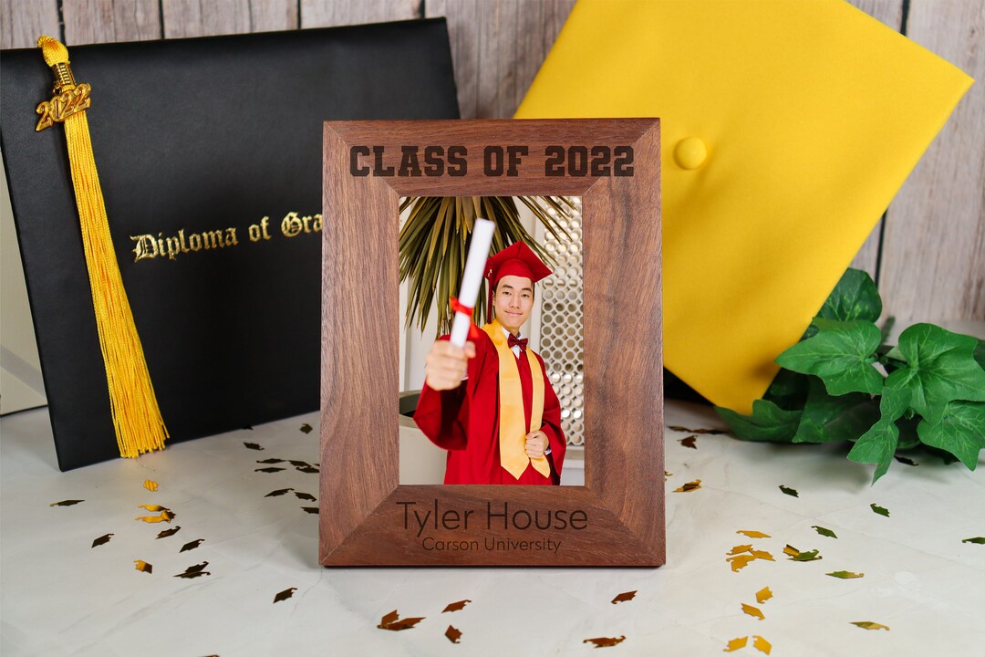 Class of 2024 Graduation Photo Frame Athletic Font - Personalized ...