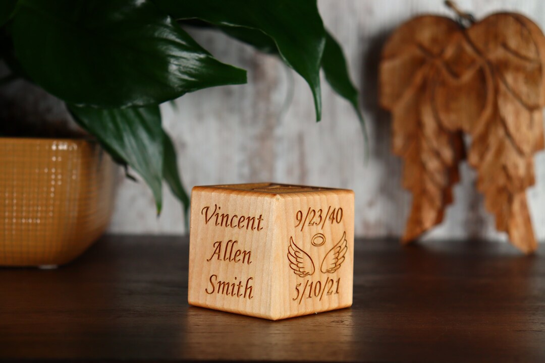 Memorial | Sympathy | Bereavement Gift Block Made From 2 Inch Birch ...