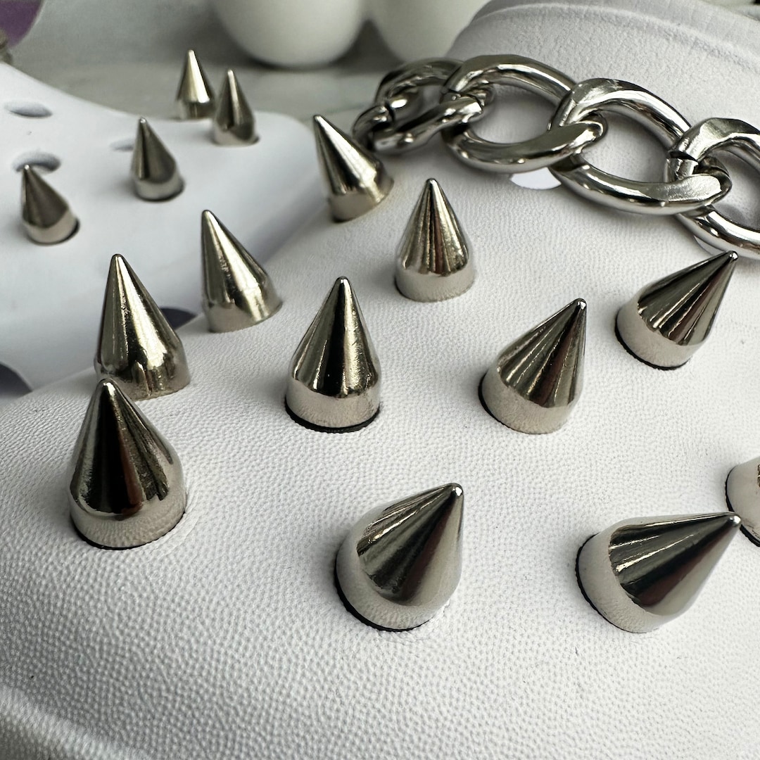 15 Mm Metal Punk Charms Set Chains Goth Shoe Charms Metal Spike Shoe ...
