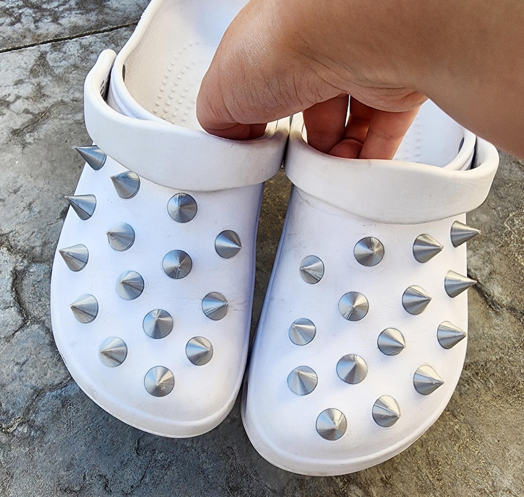 3D Printed Plastic Shoe Spikes: Silver Punk Charms - Etsy
