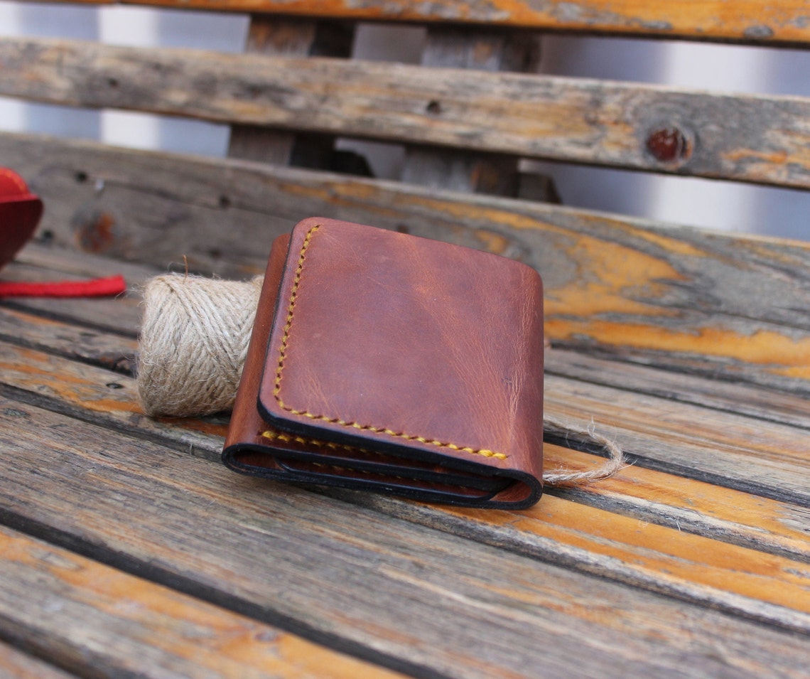 Leather Trifold Wallet Handmade Classic Trifold Wallet - Etsy