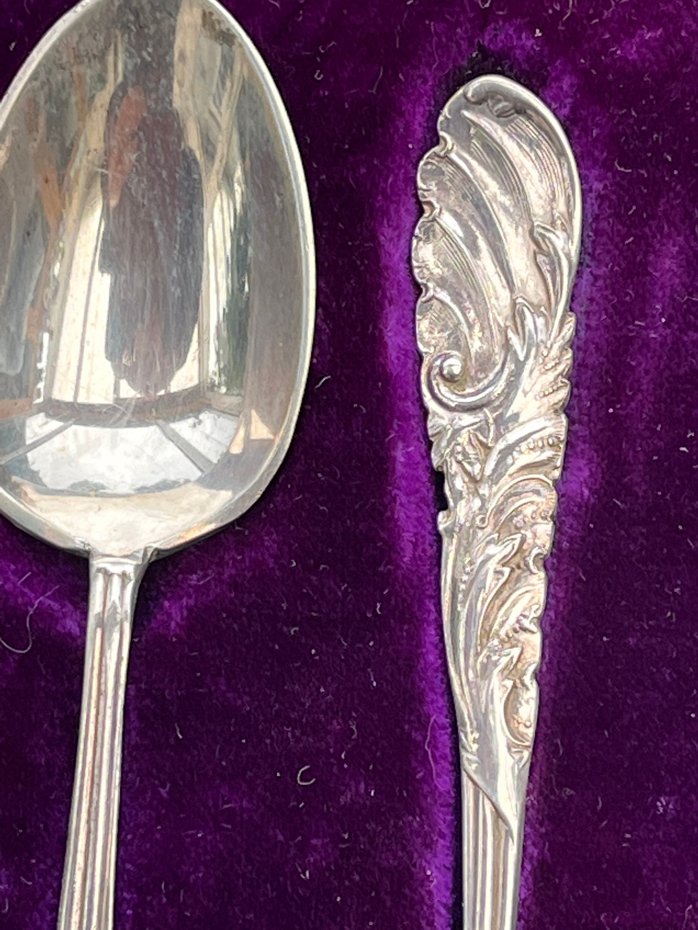 Antique Silver Hallmark Spoons & Tongues Made by Walker and Hall of ...