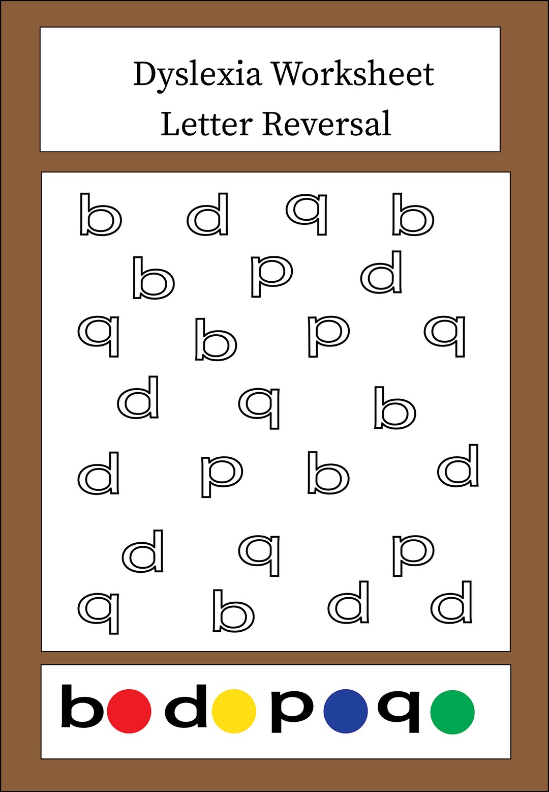 Dyslexia Letter Reversal Worksheet - Etsy