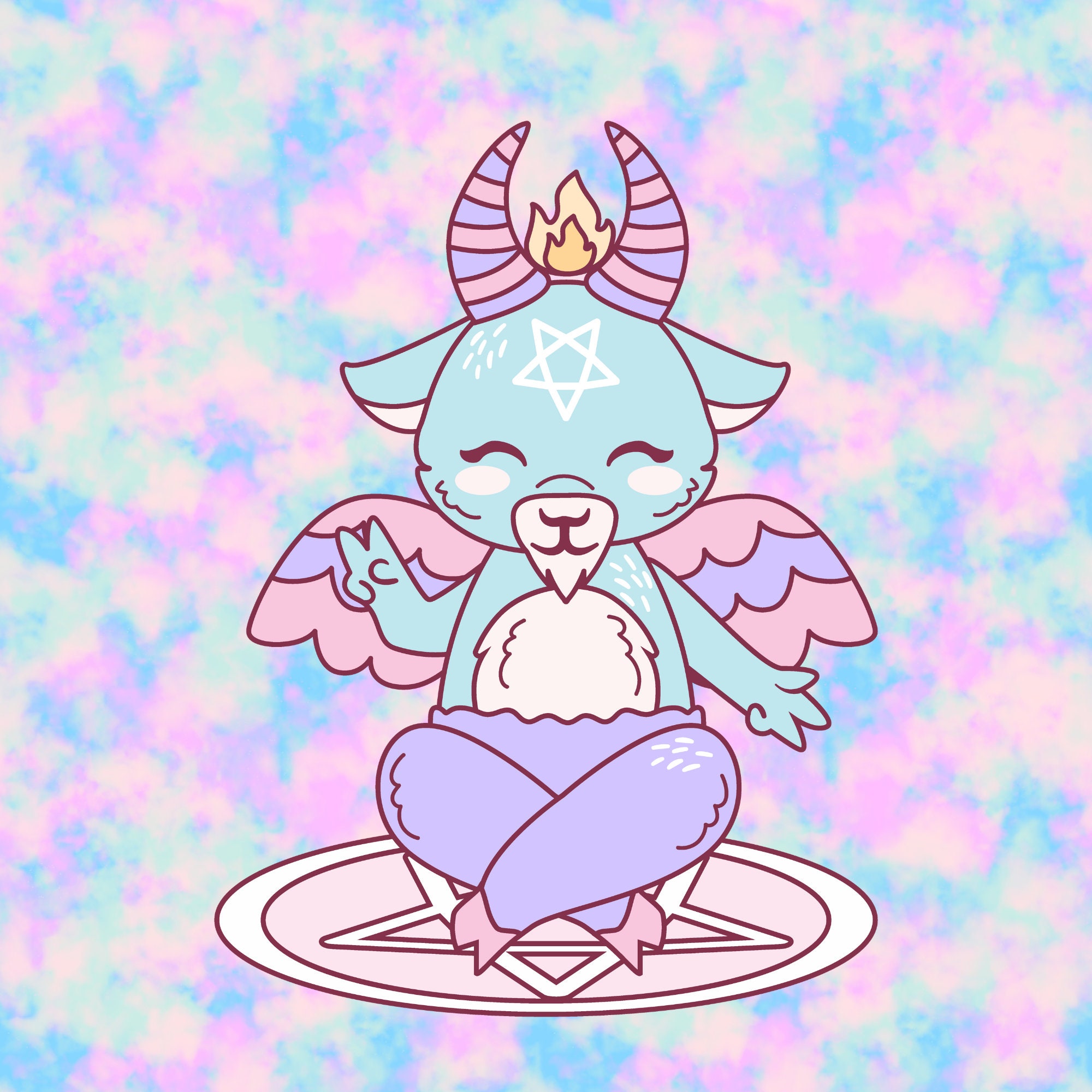 Pastel Goth Baphomet Digital Printable Wall Art - Etsy UK