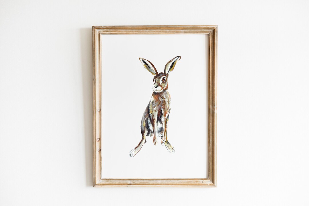 Hare Print Hare Wall Art Hare Painting British Wildlife - Etsy UK