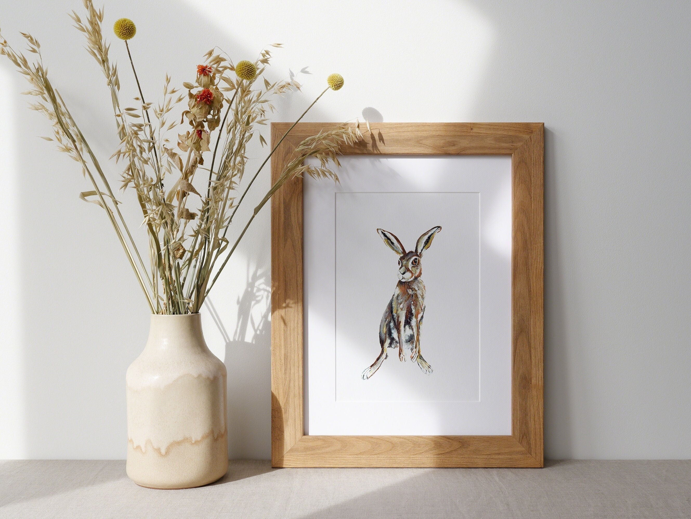 Hare Print Hare Wall Art Hare Painting British Wildlife - Etsy UK