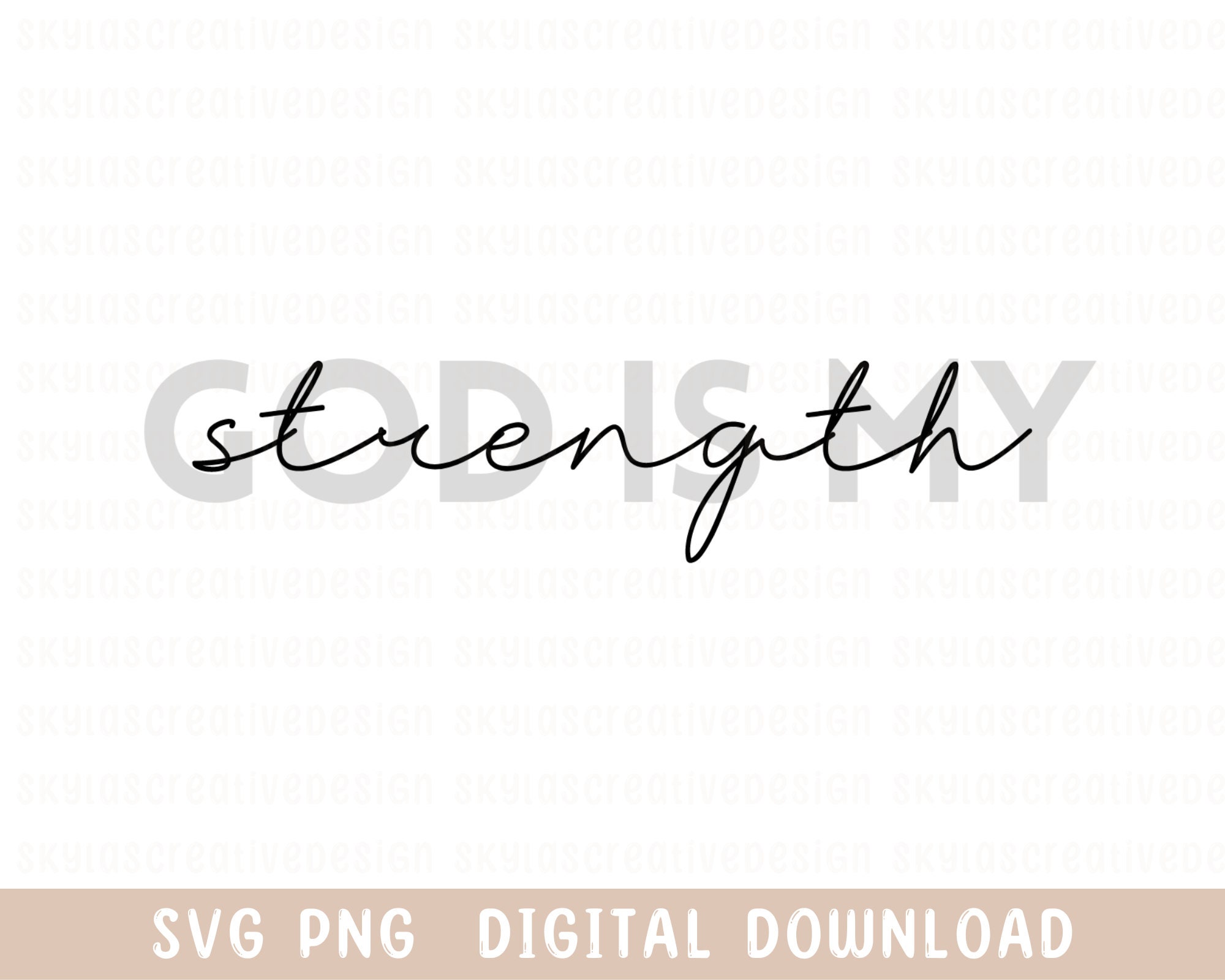 God is My Strength SVG, Simple Jesus Svg, Christian Faith Customizable ...