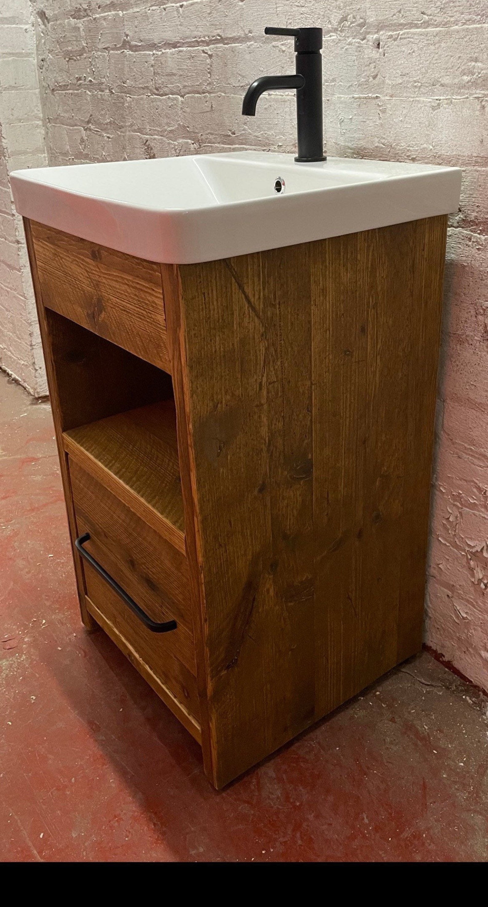 BRISTOL Reclaimed Wood Vanity Unit | Etsy